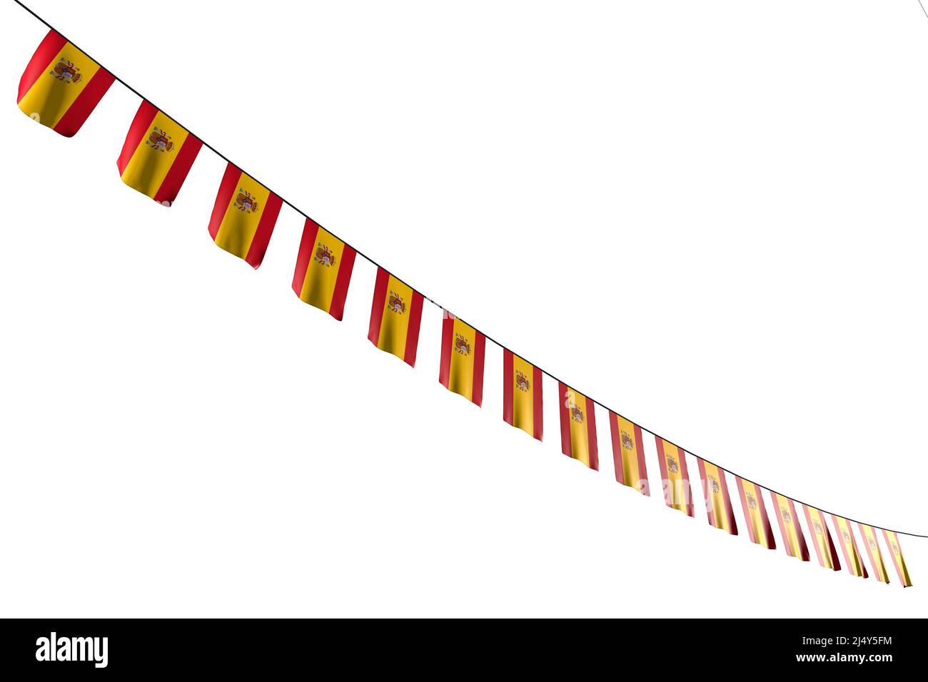 nice any occasion flag 3d illustration - many Spain flags or banners ...
