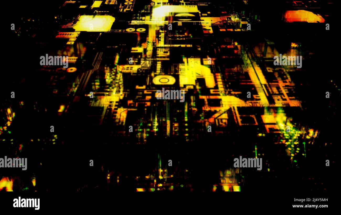 Yellow grunge glowing cyberpunk futuristic digital background ...