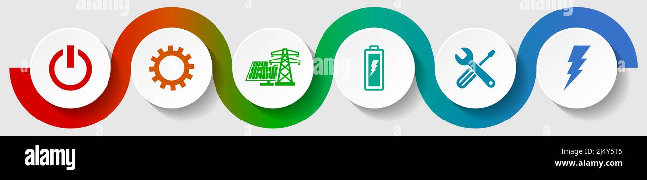Energy concept infographic vector template, electricity flat design ...
