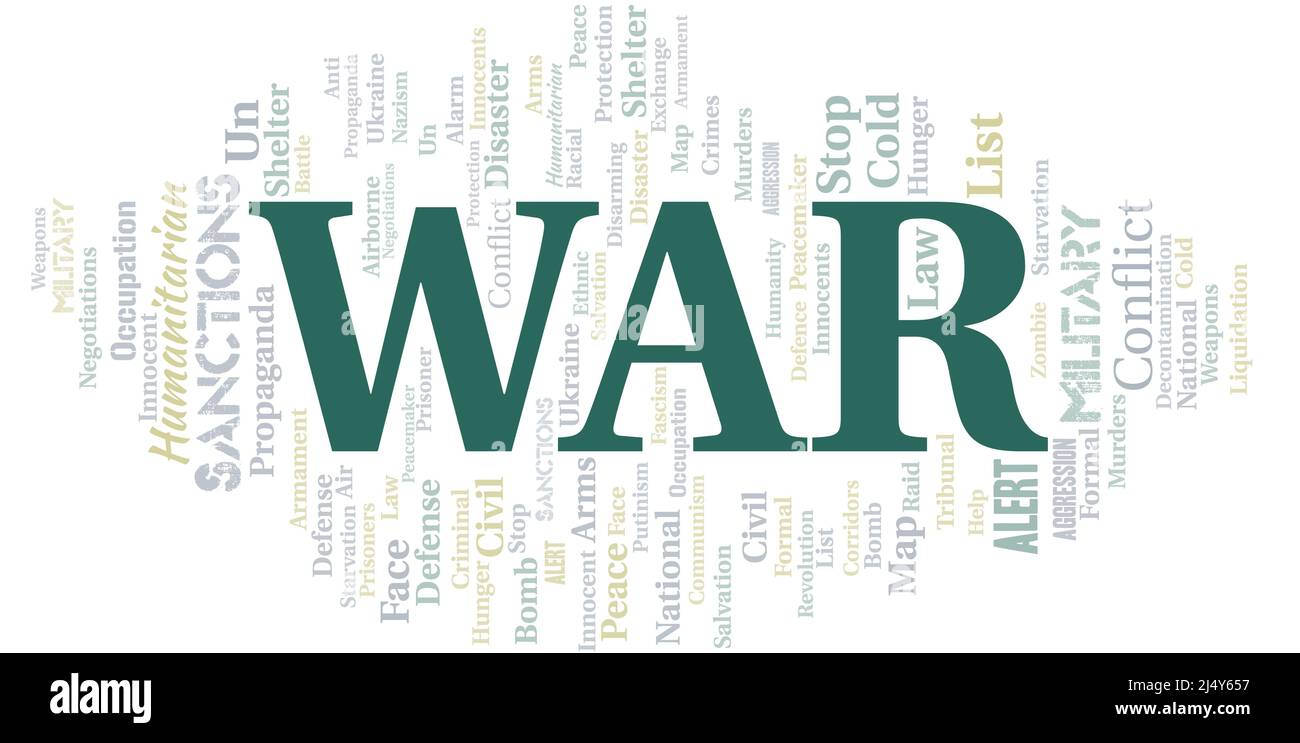 War word cloud. Vector made with text only Stock Vector Image & Art - Alamy