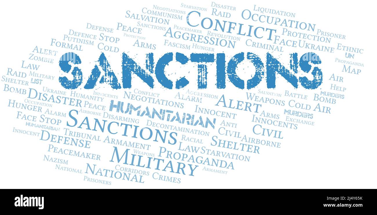 Sanctions word cloud. Vector made with text only Stock Vector Image ...