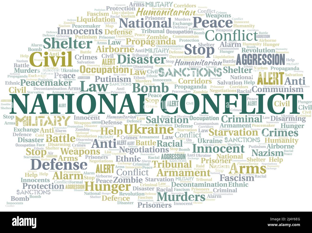 National Conflict word cloud. Vector made with text only Stock Vector ...