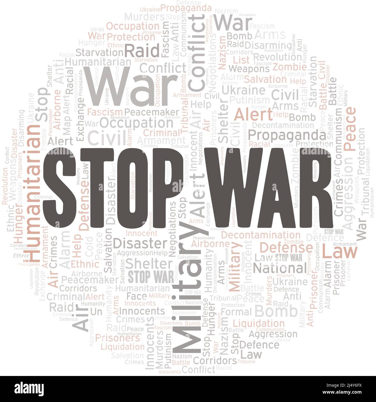 Stop War word cloud. Vector made with text only Stock Vector Image ...