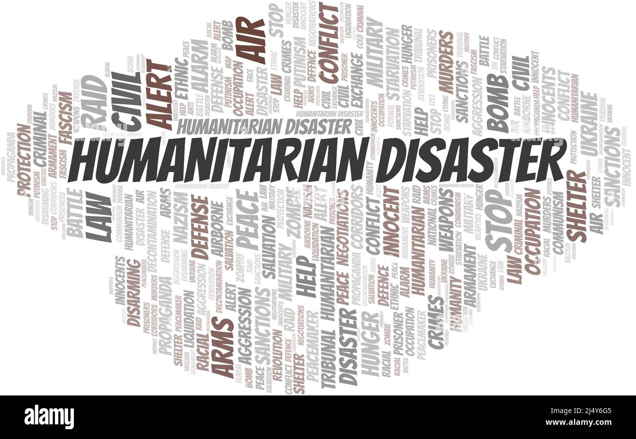 Humanitarian Disaster word cloud. Vector made with text only Stock ...