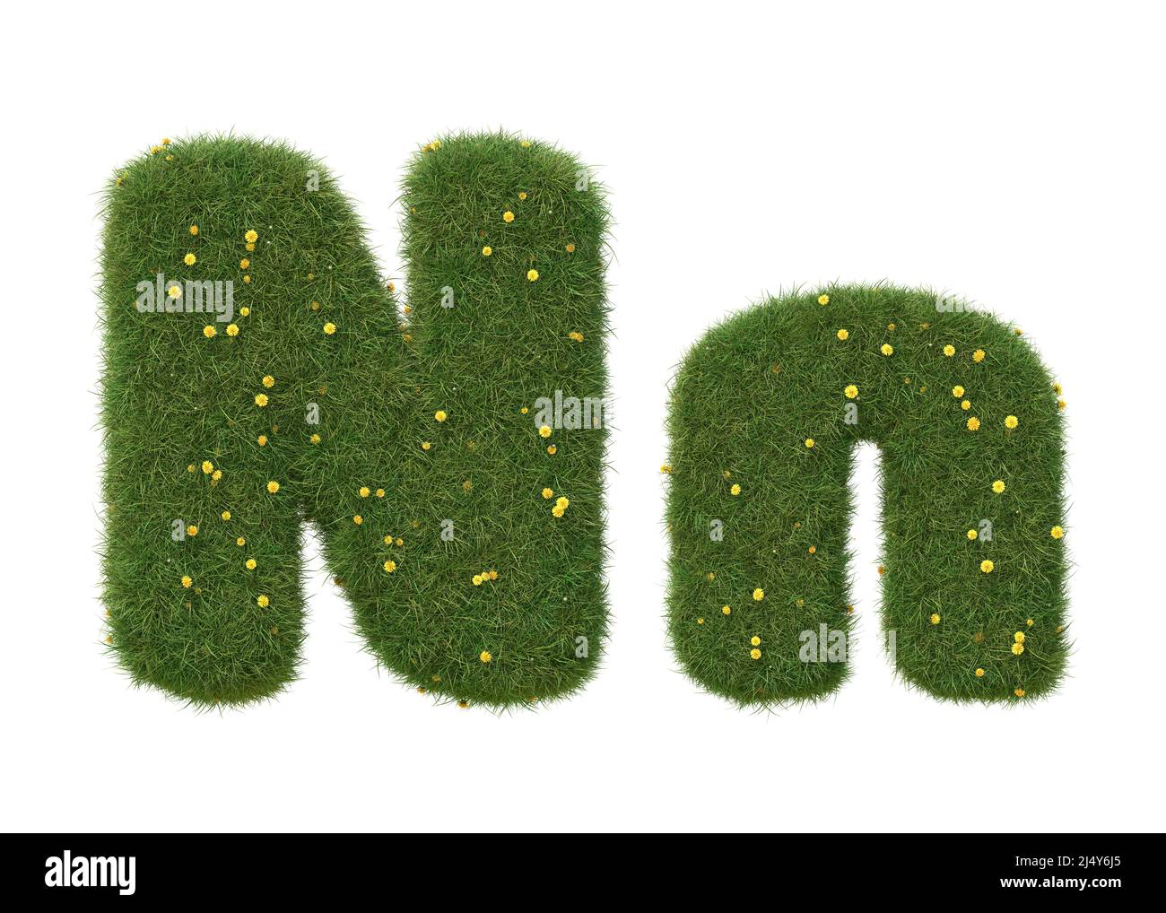 Realistic grass alphabet isolated on white background. Collection. 3D ...