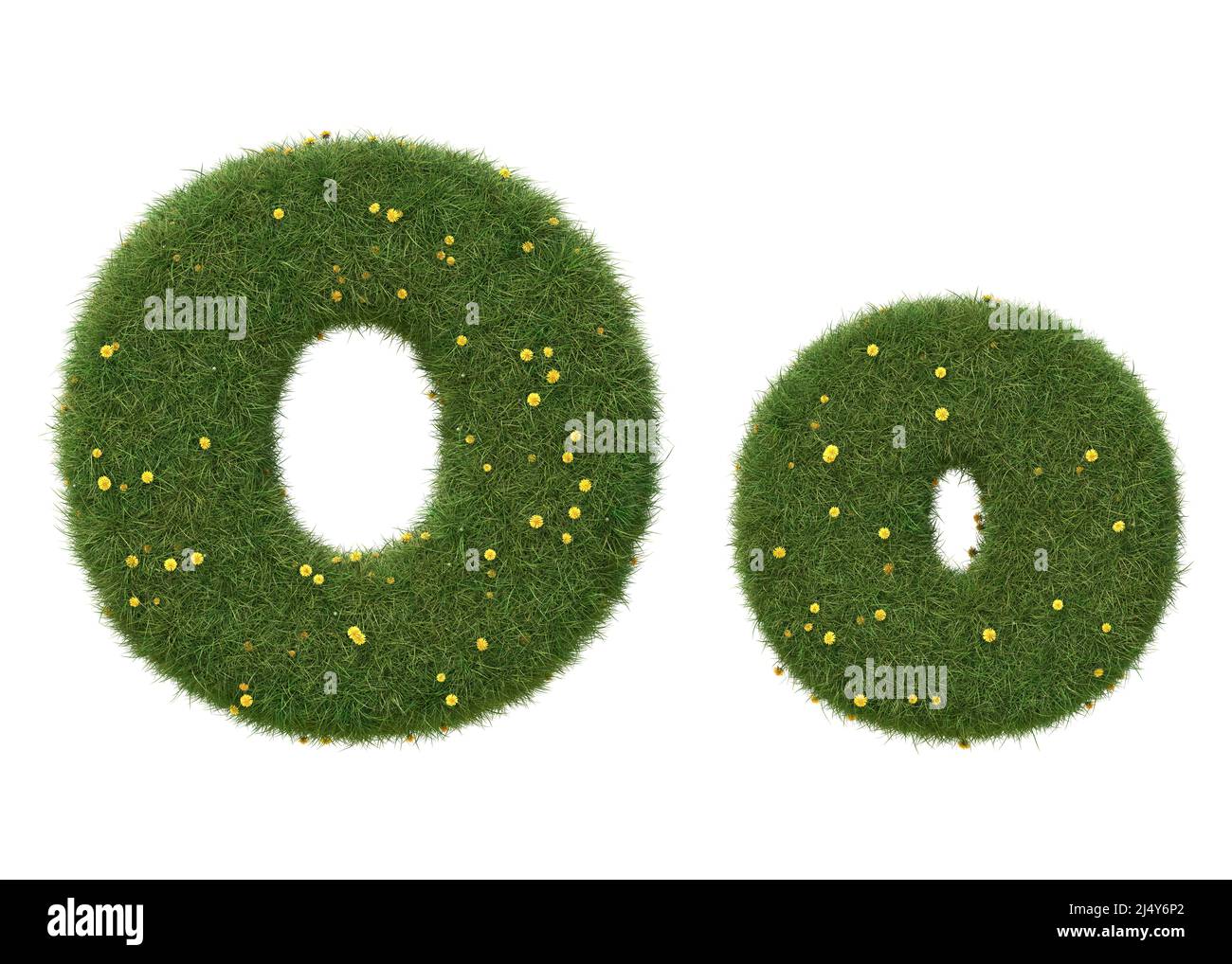 Realistic grass alphabet isolated on white background. Collection. 3D ...