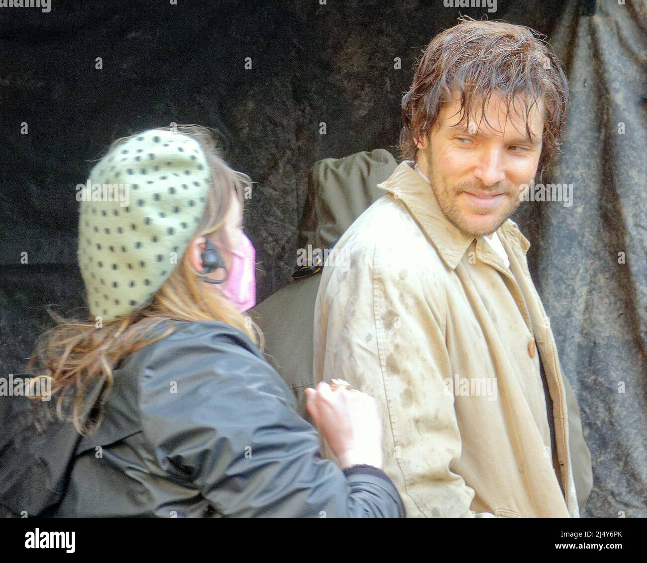 Glasgow, Scotland, UK 18th April, 2022, Borderlands filming in a back ...