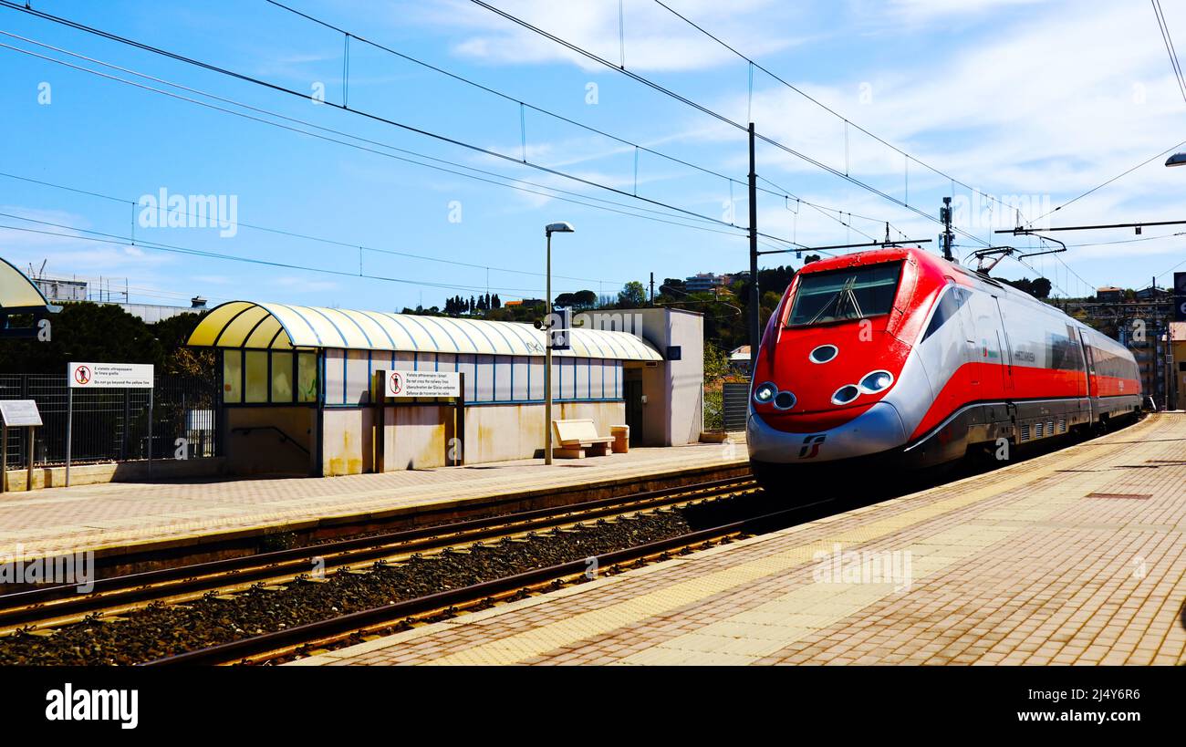 High-Speed Italian Train Frecciarossa by Trenitalia, Italy Stock Photo ...