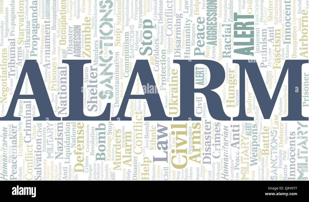 Alarm word cloud. Vector made with text only Stock Vector Image & Art ...