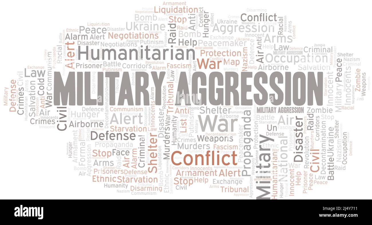 Military Aggression word cloud. Vector made with text only Stock Vector ...