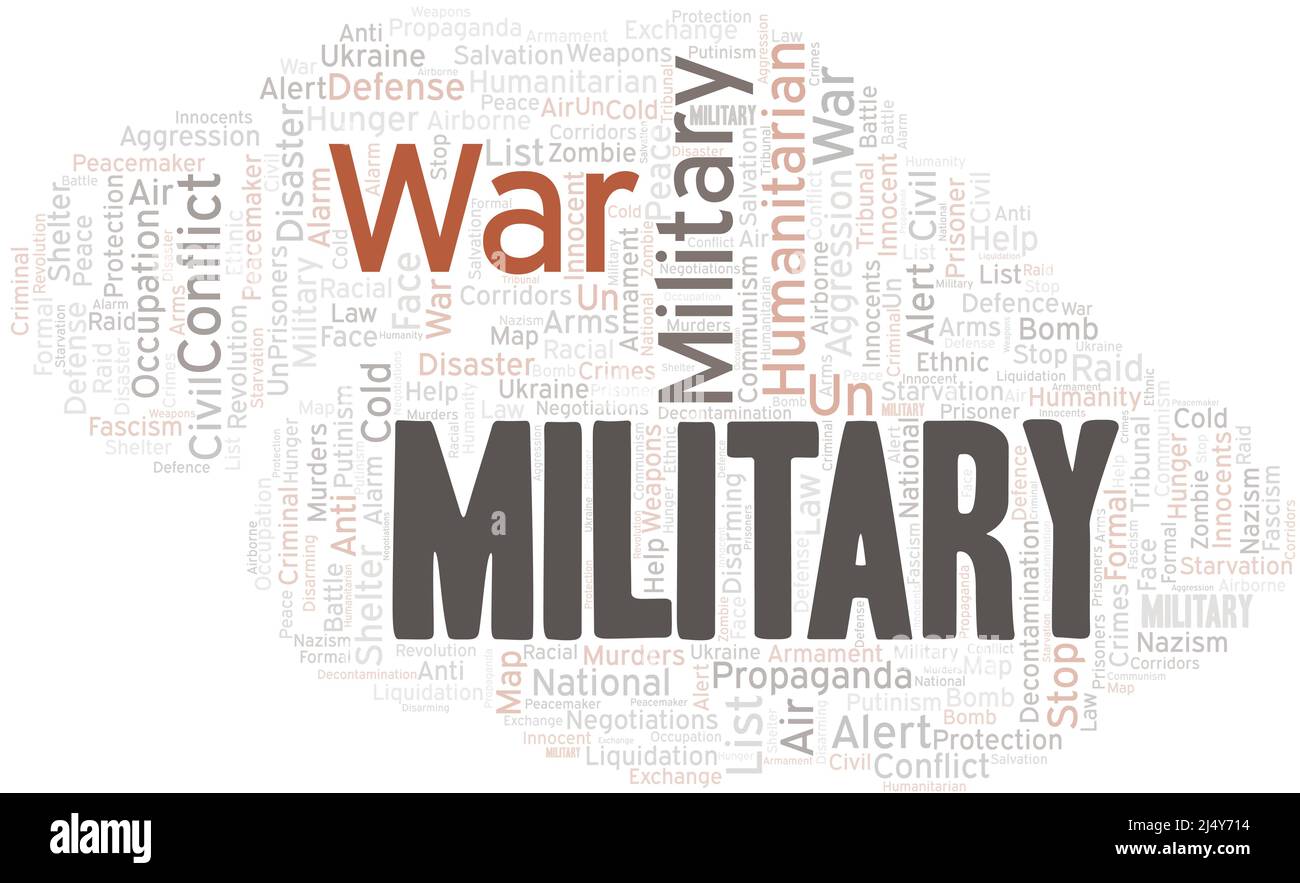 Military word cloud. Vector made with text only Stock Vector Image ...