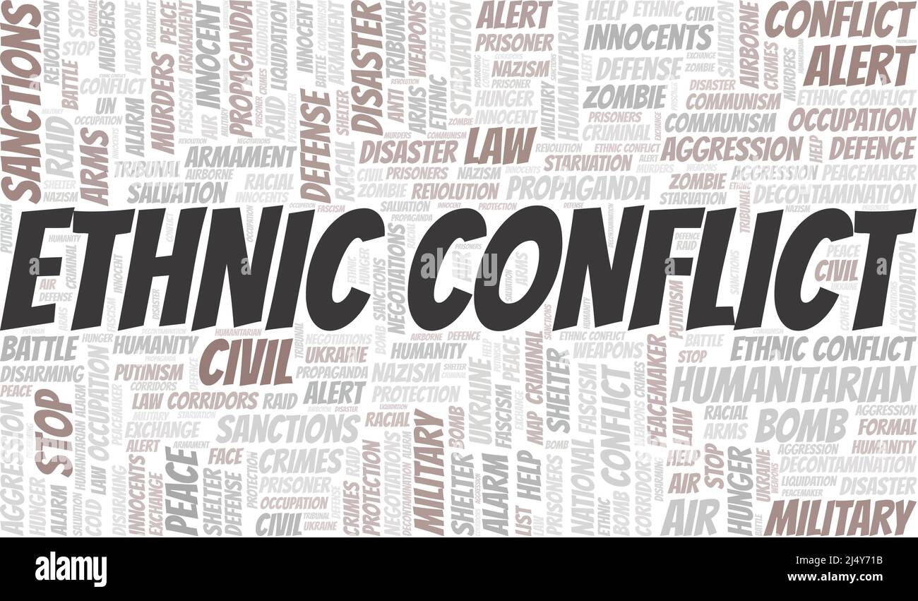 Ethnic Conflict word cloud. Vector made with text only Stock Vector ...