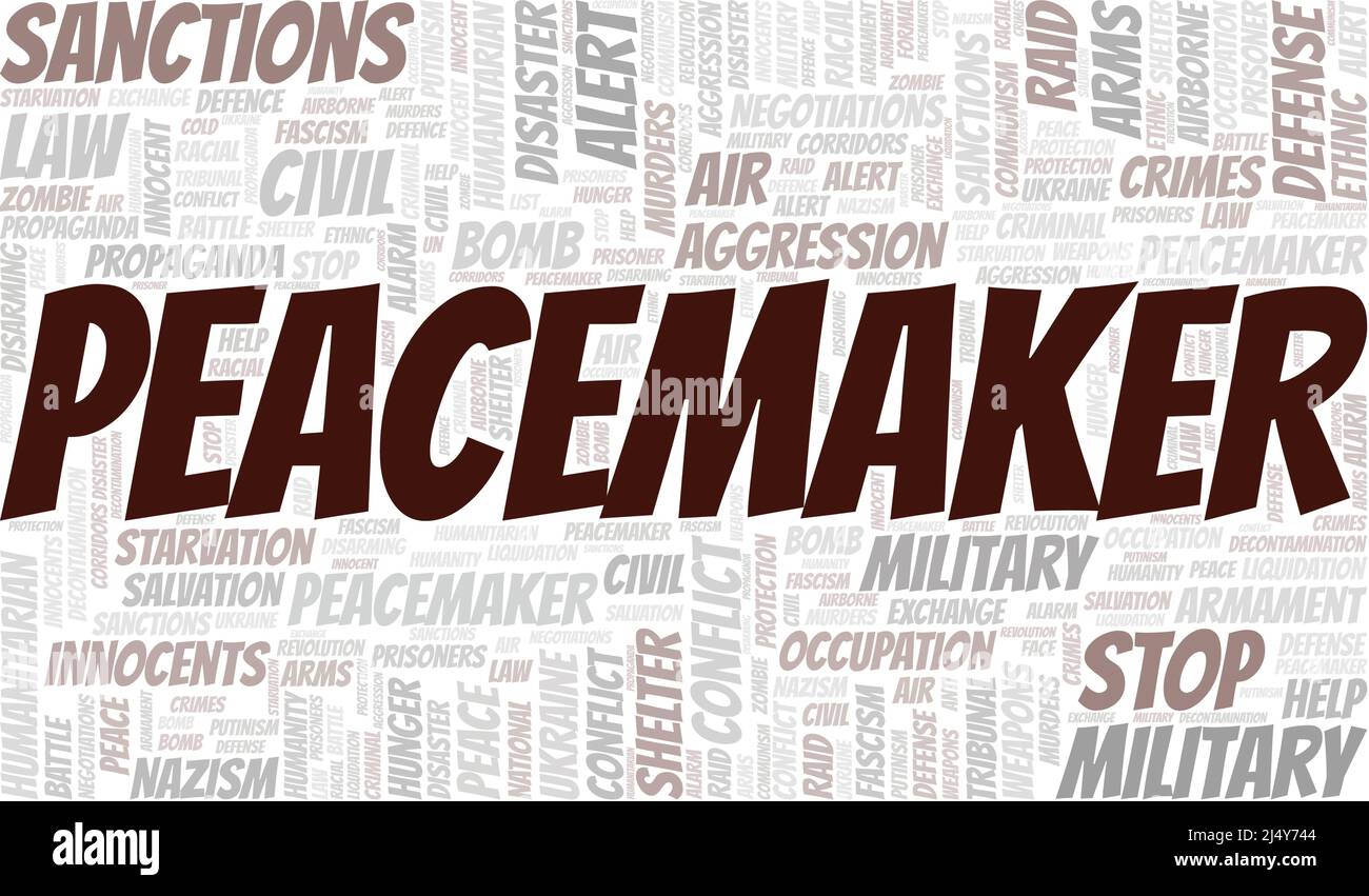 Peacemaker word cloud. Vector made with text only Stock Vector Image ...