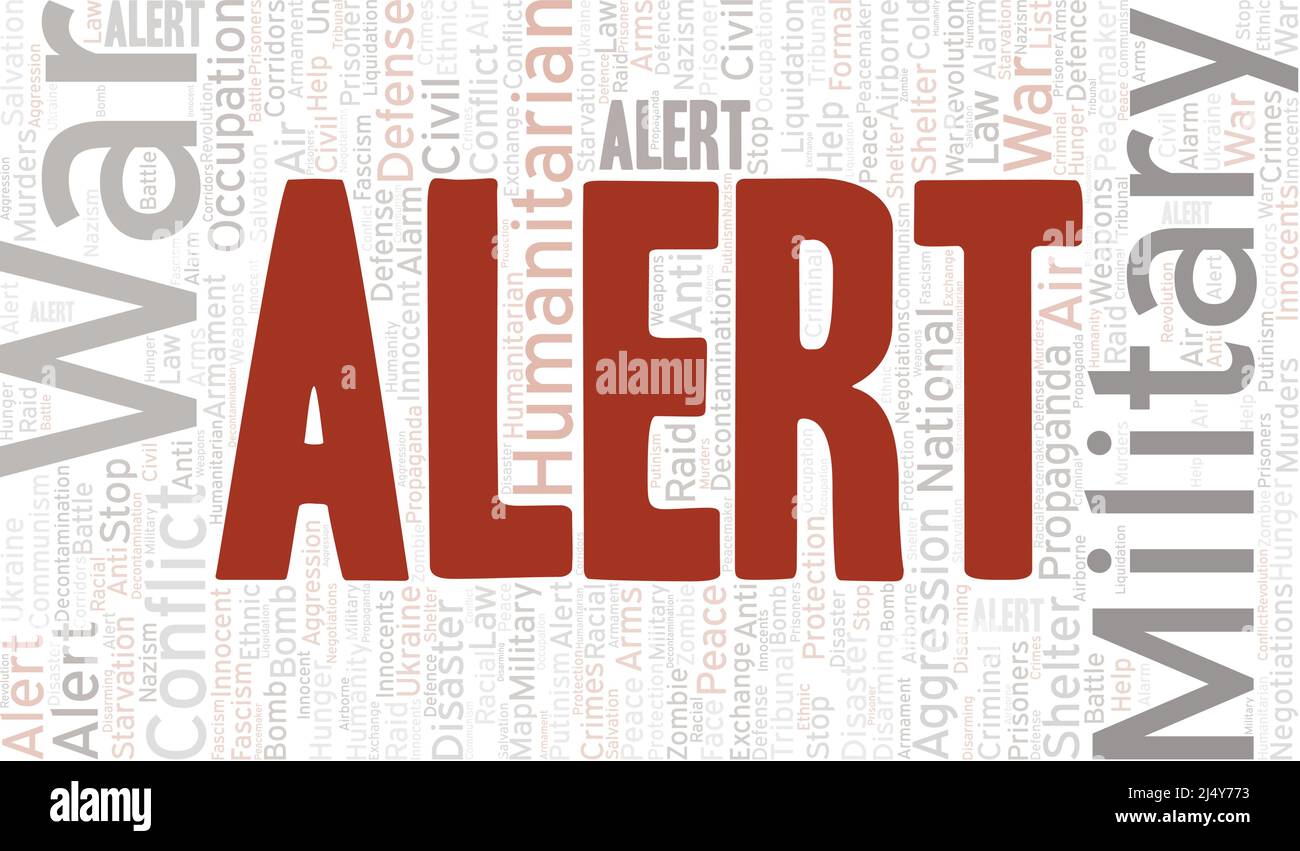 Alert word cloud. Vector made with text only Stock Vector Image & Art ...