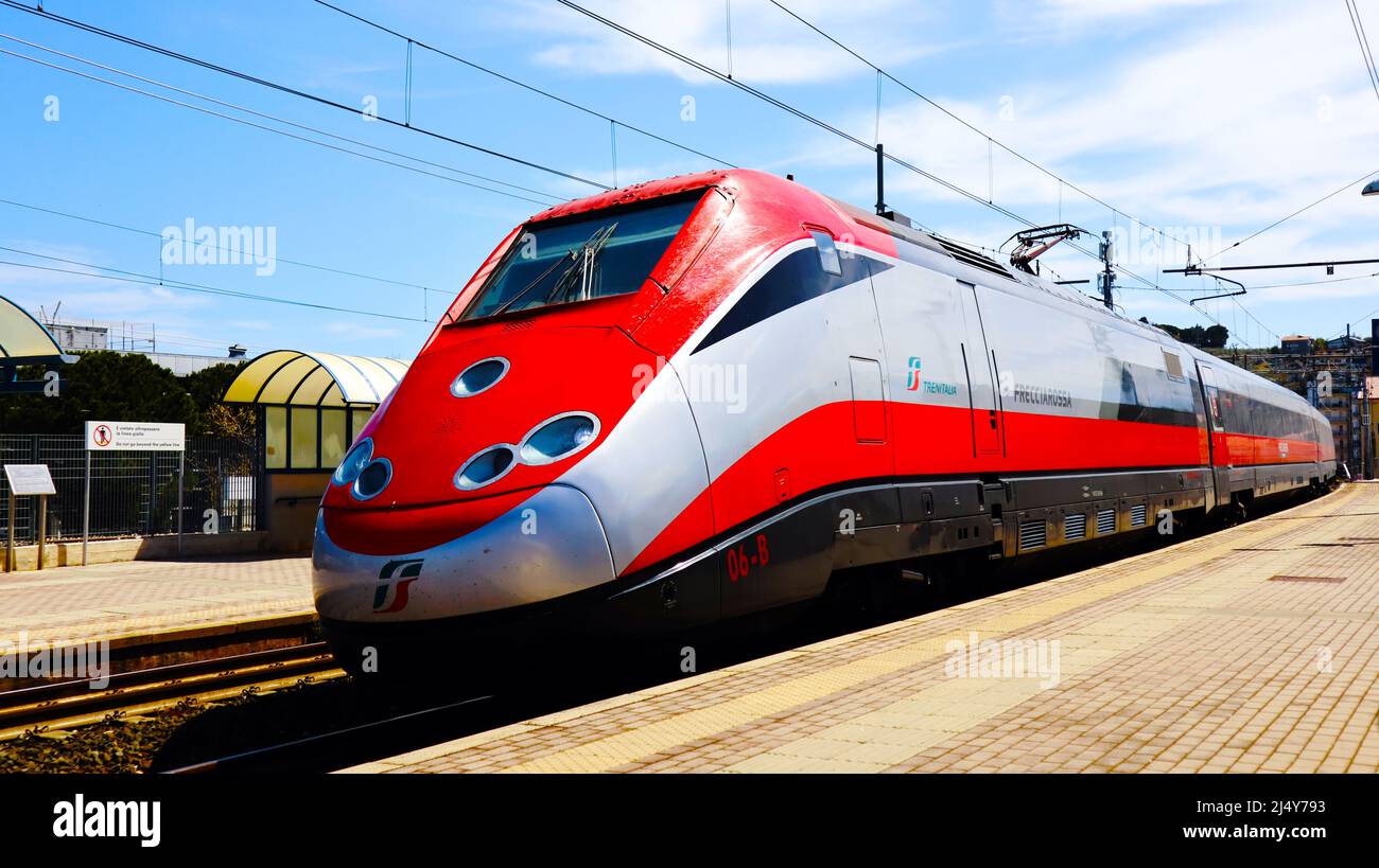 High-Speed Italian Train Frecciarossa by Trenitalia, Italy Stock Photo ...