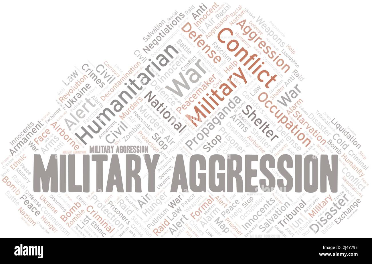 Word cloud aggression Cut Out Stock Images & Pictures - Alamy