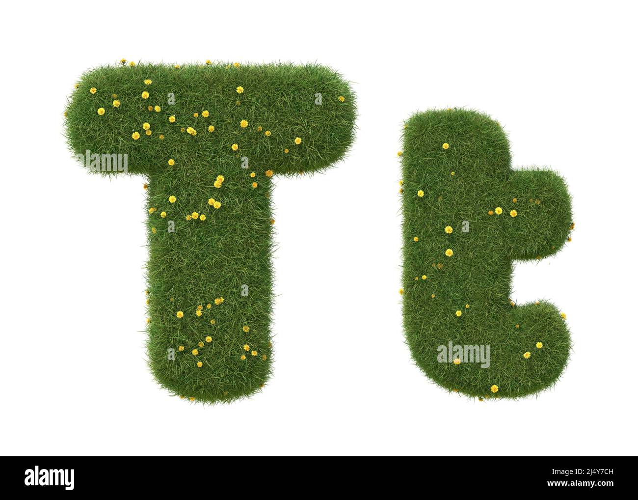 Realistic grass alphabet isolated on white background. Collection. 3D ...