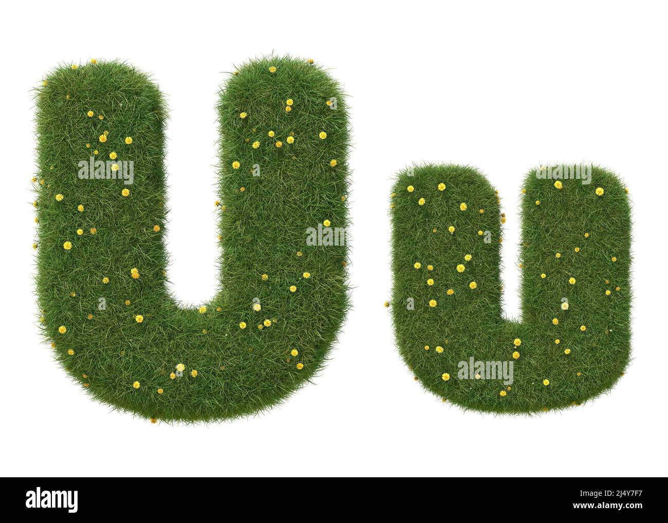 Realistic grass alphabet isolated on white background. Collection. 3D ...
