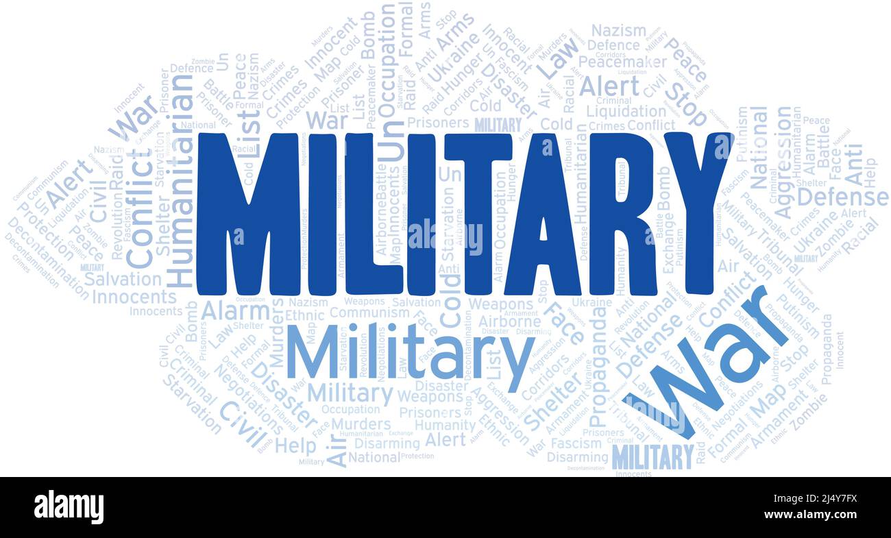 Military word cloud concept Cut Out Stock Images & Pictures - Alamy