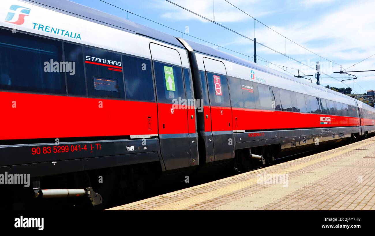 High-Speed Italian Train Frecciarossa by Trenitalia, Italy Stock Photo ...