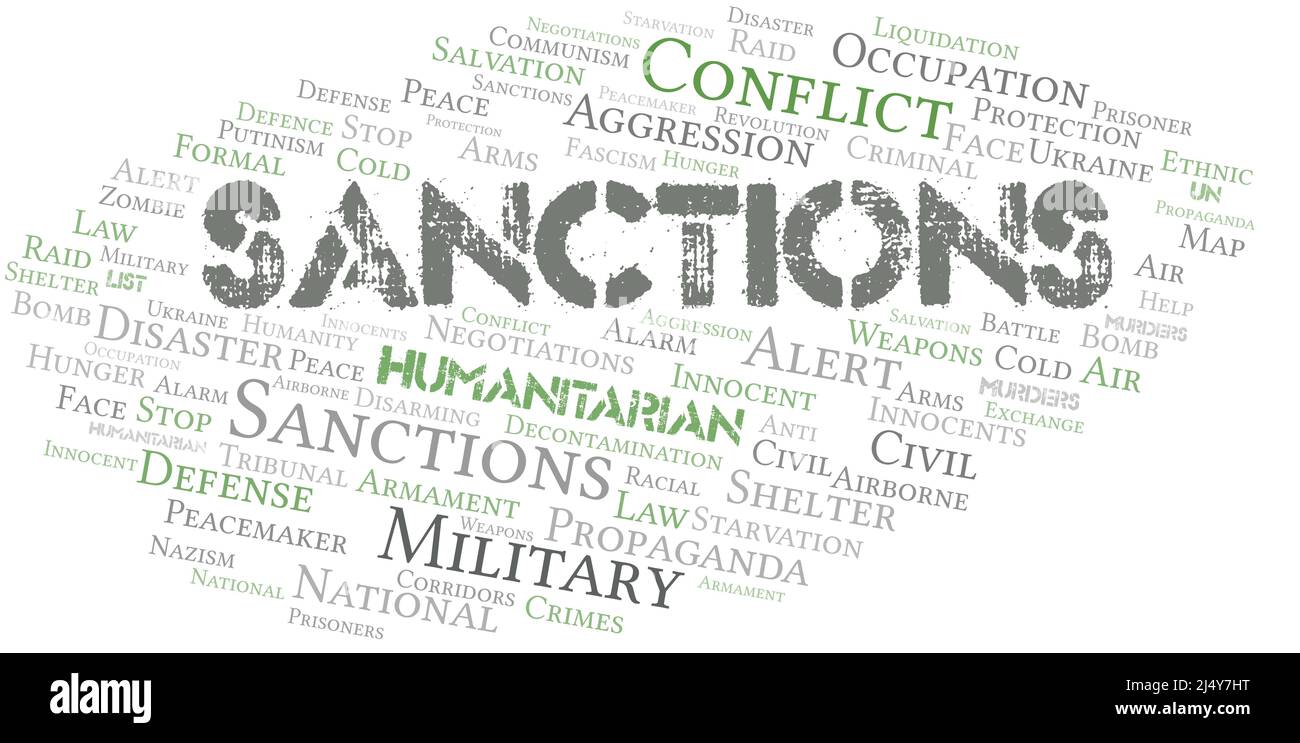 Sanctions word cloud. Vector made with text only Stock Vector Image ...