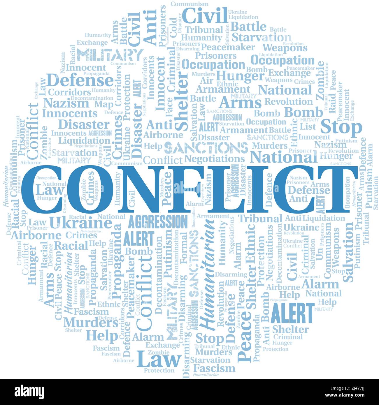 Conflict word cloud. Vector made with text only Stock Vector Image ...