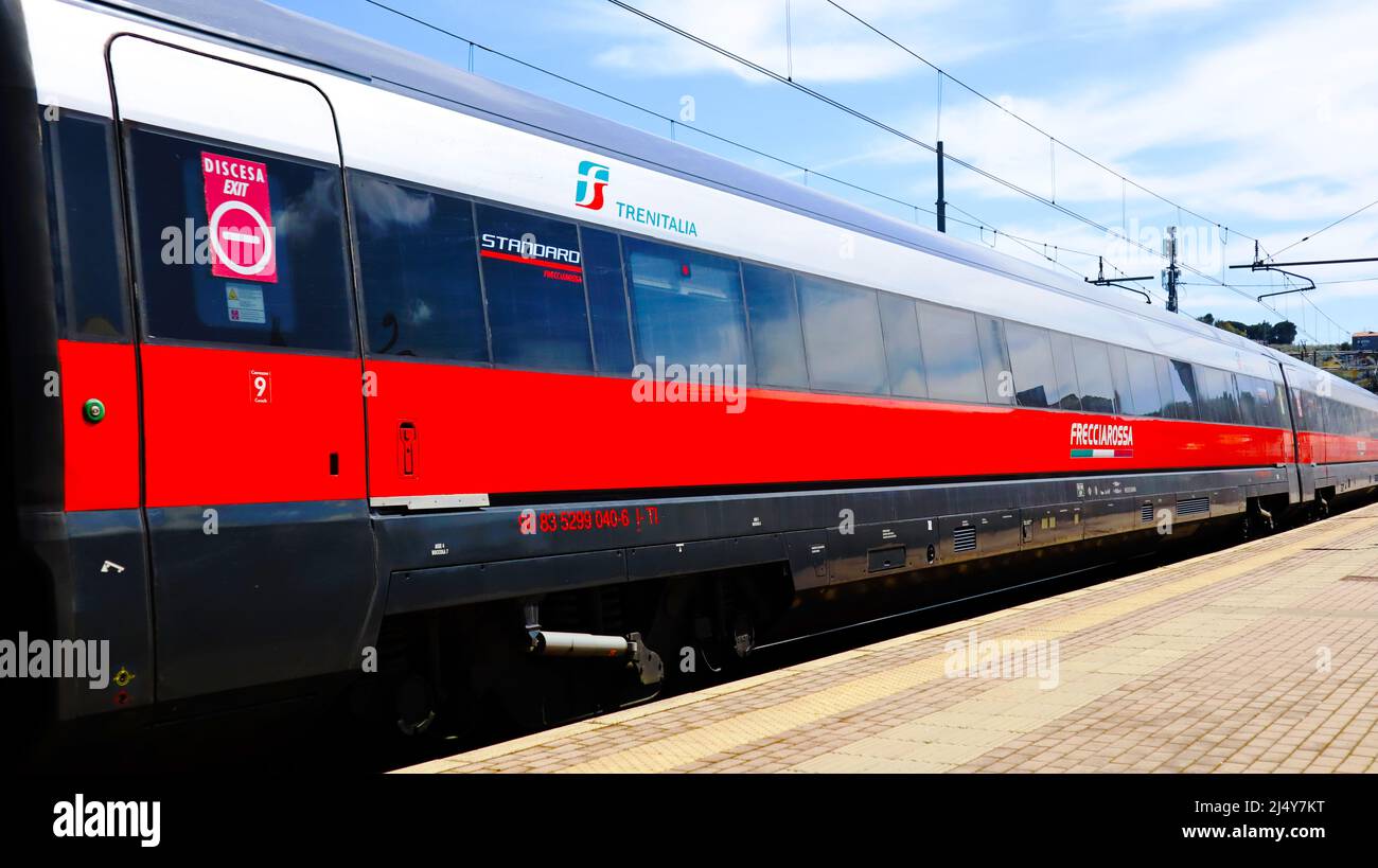 High-Speed Italian Train Frecciarossa by Trenitalia, Italy Stock Photo ...