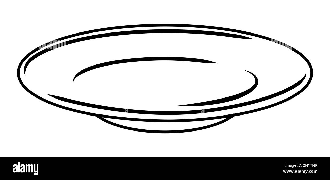 Illustration of plate. Stylized kitchen and restaurant utensil Stock ...