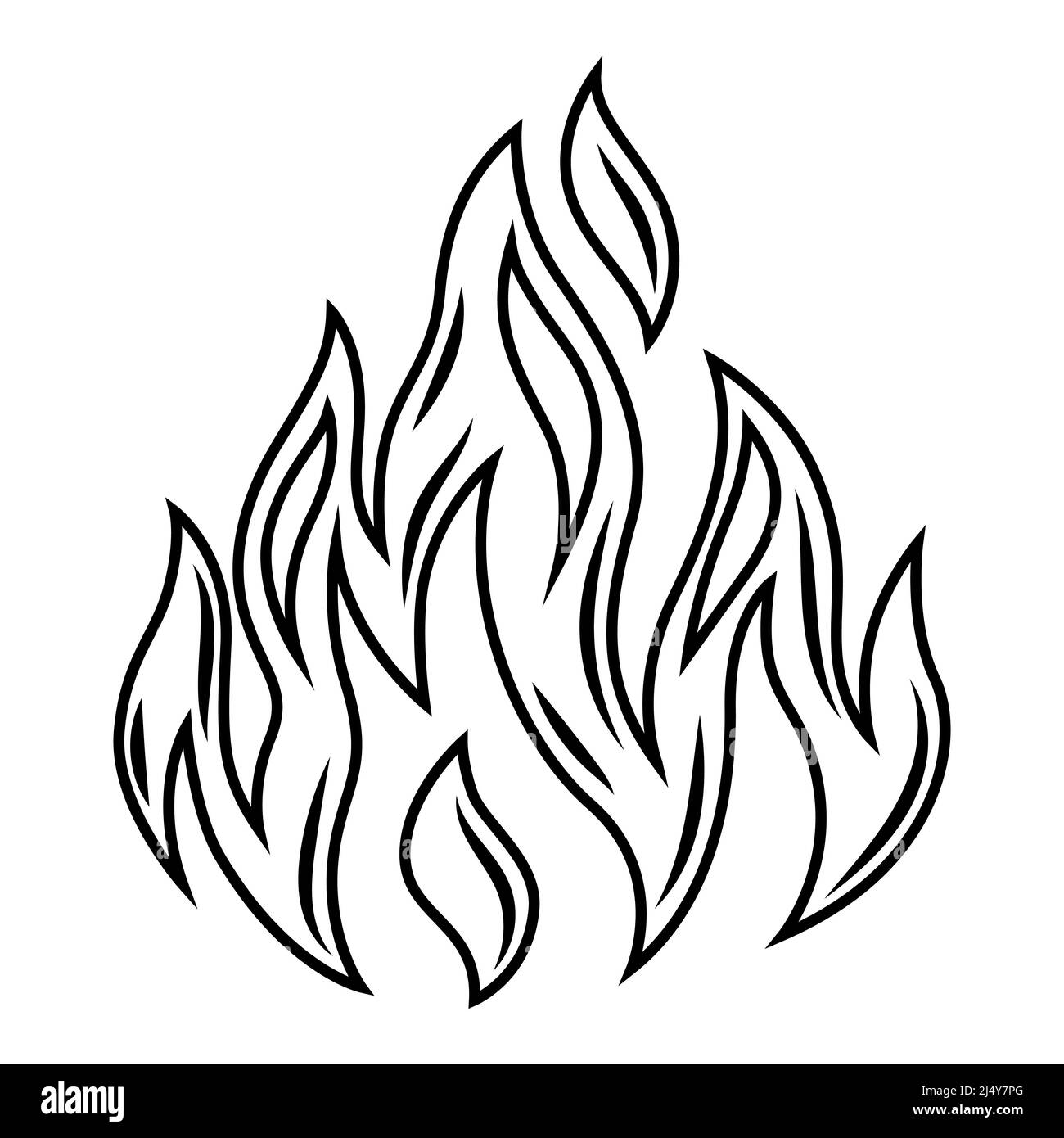 Illustration of abstract stylized fire or bonfire. Decorative element ...