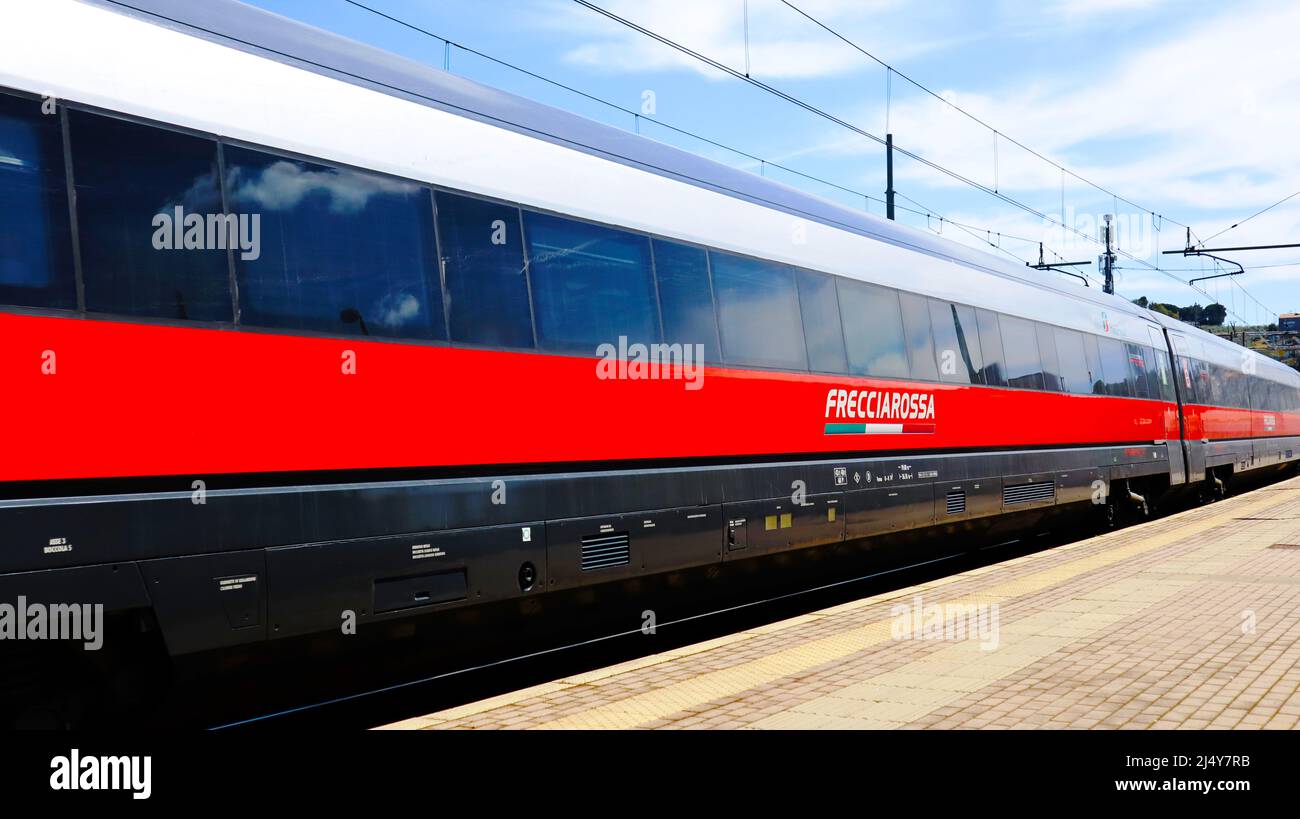High-Speed Italian Train Frecciarossa by Trenitalia, Italy Stock Photo - Alamy