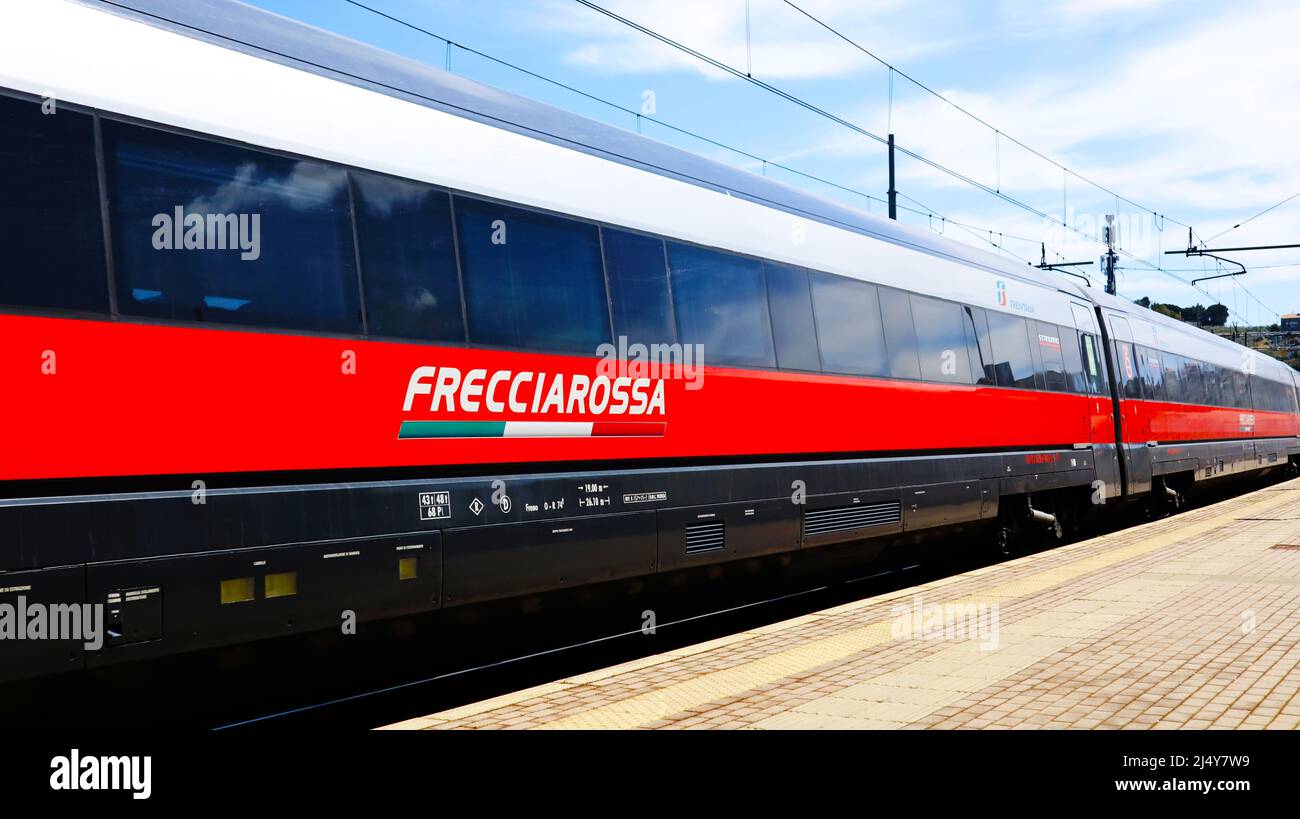 High-Speed Italian Train Frecciarossa by Trenitalia, Italy Stock Photo - Alamy