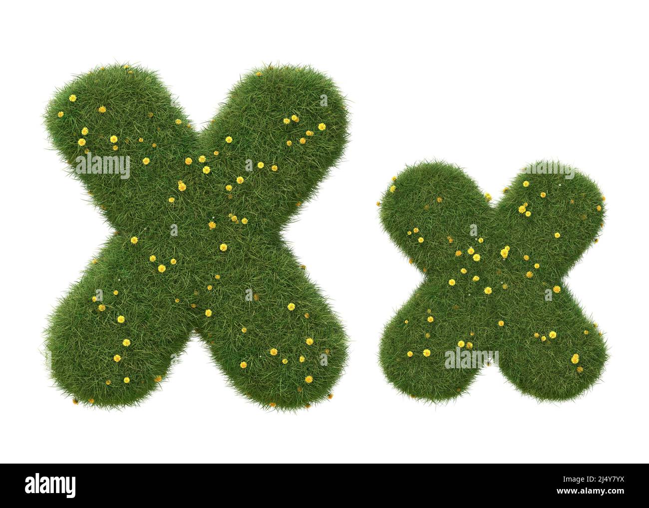 Realistic grass alphabet isolated on white background. Collection. 3D ...