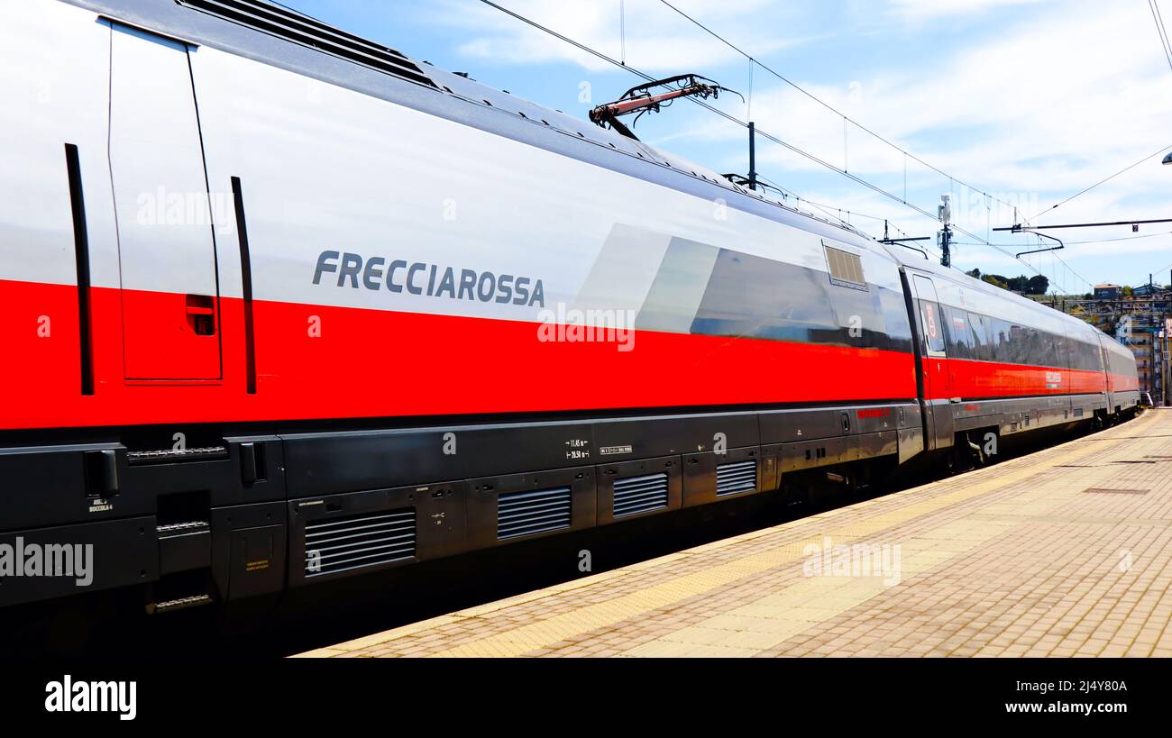 High-Speed Italian Train Frecciarossa by Trenitalia, Italy Stock Photo ...