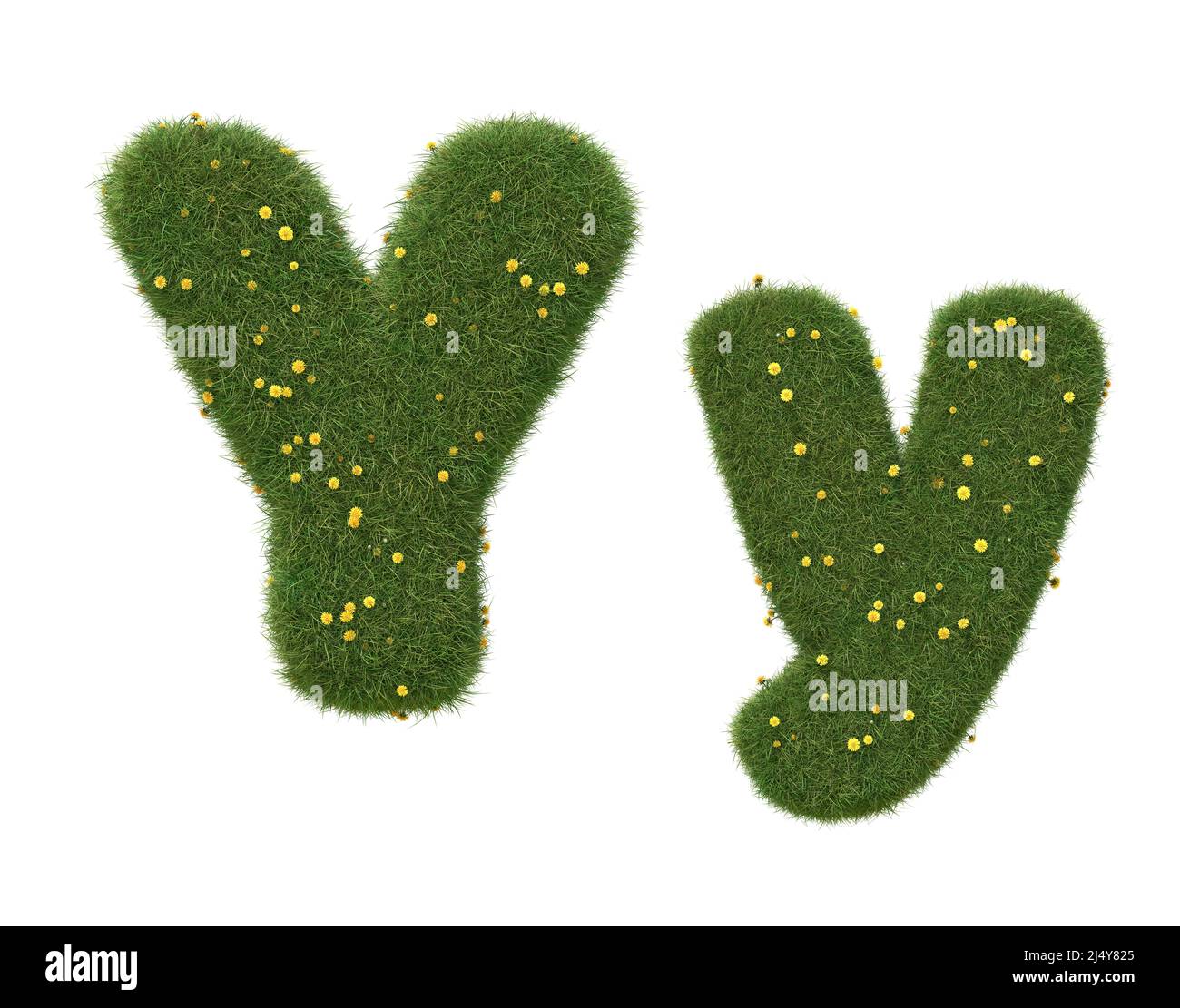 Realistic grass alphabet isolated on white background. Collection. 3D ...