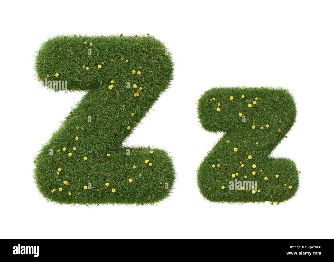 Realistic grass alphabet isolated on white background. Collection. 3D ...