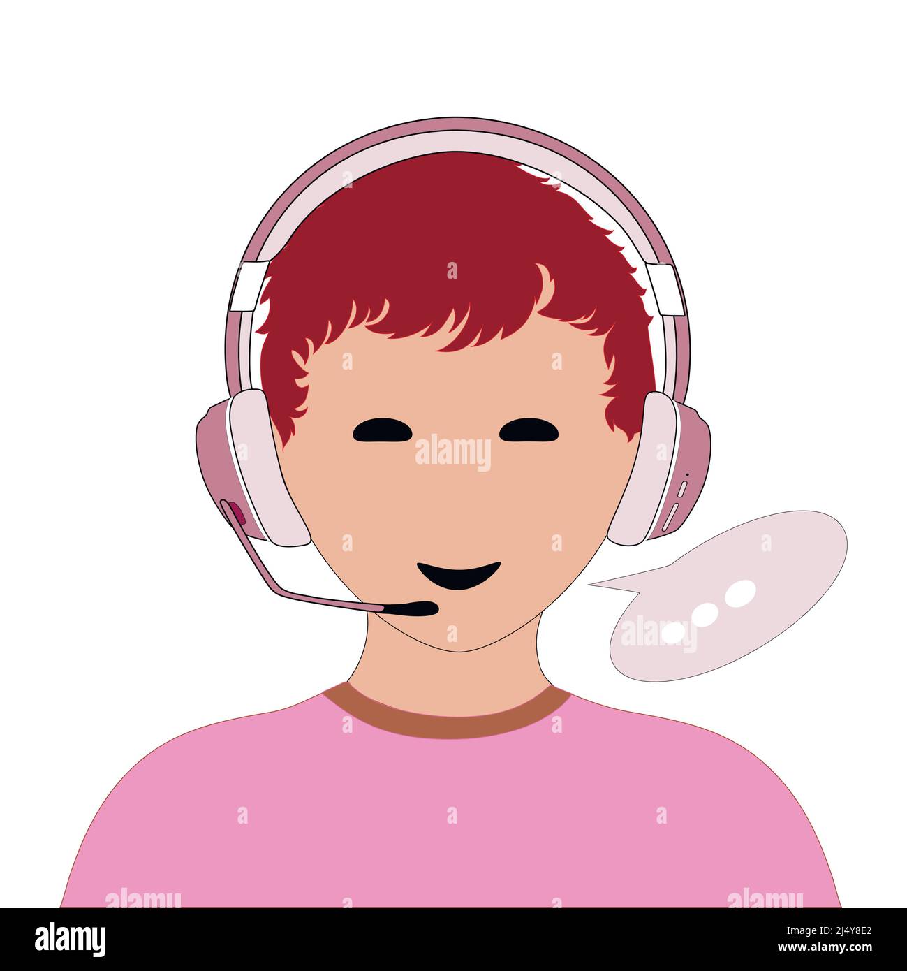 Call center operator, dialog box. flat icon vector Stock Vector Image ...