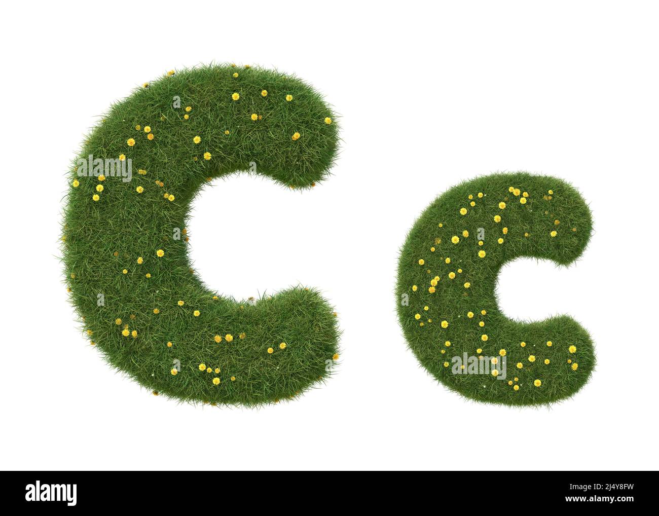 Realistic grass alphabet isolated on white background. Collection. 3D ...