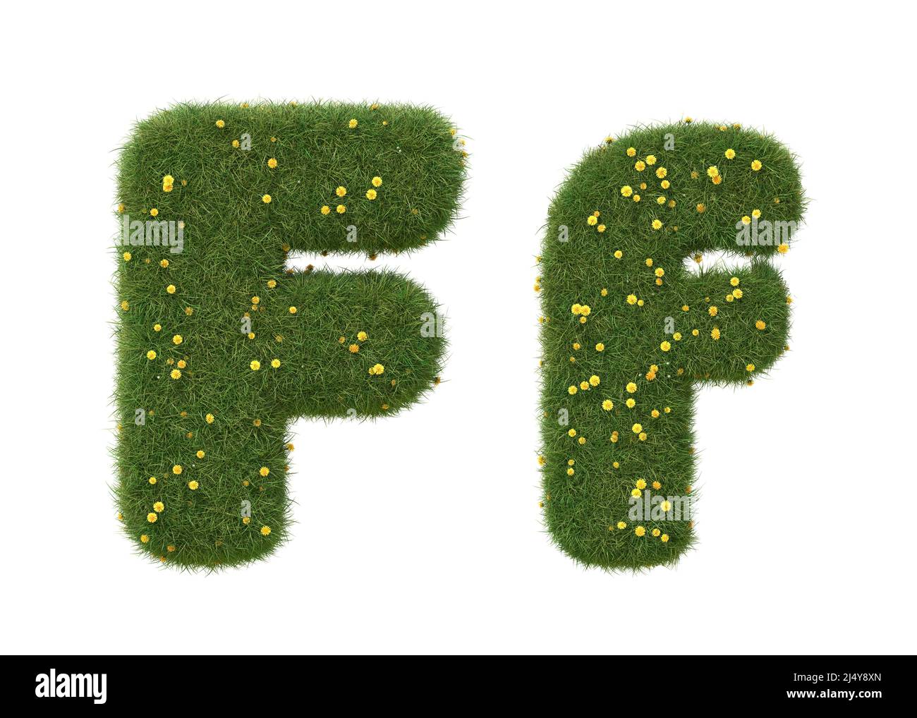 Realistic grass alphabet isolated on white background. Collection. 3D ...
