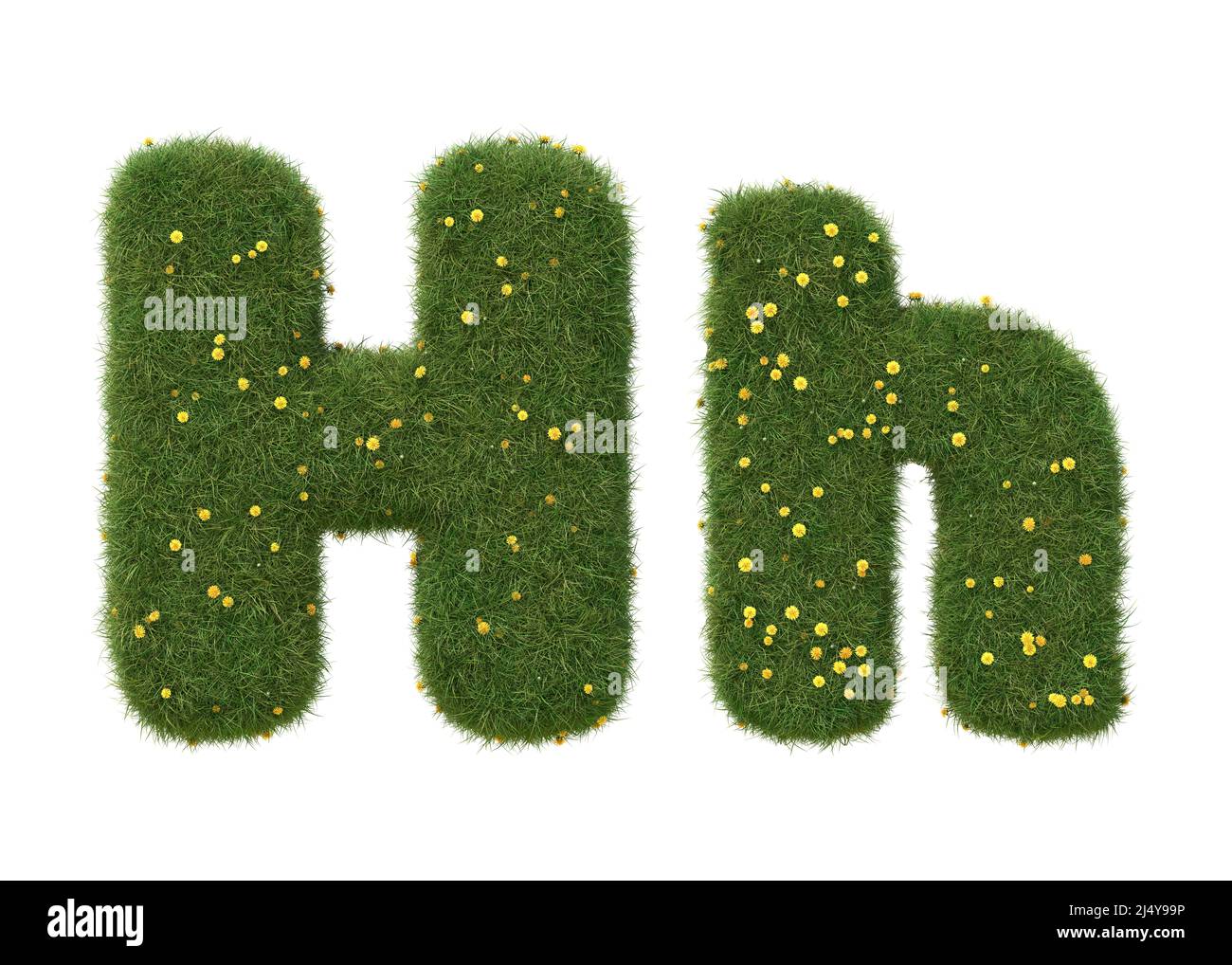 Realistic grass alphabet isolated on white background. Collection. 3D ...