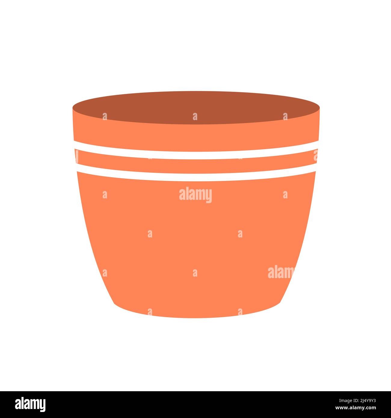 The flower pot is empty. Housewares and interior decoration. Vector ...