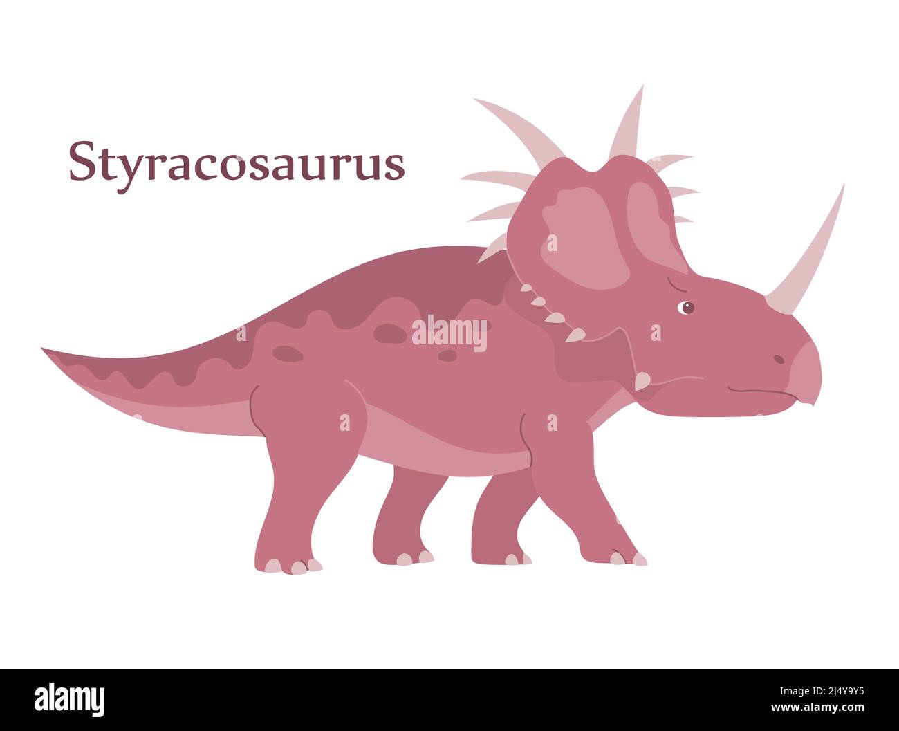 Styracosaurus with dangerous horns. Ancient lizard. Herbivore strong ...