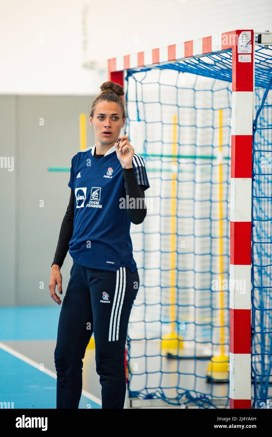 Laura Glauser of France during the training of the French women's ...