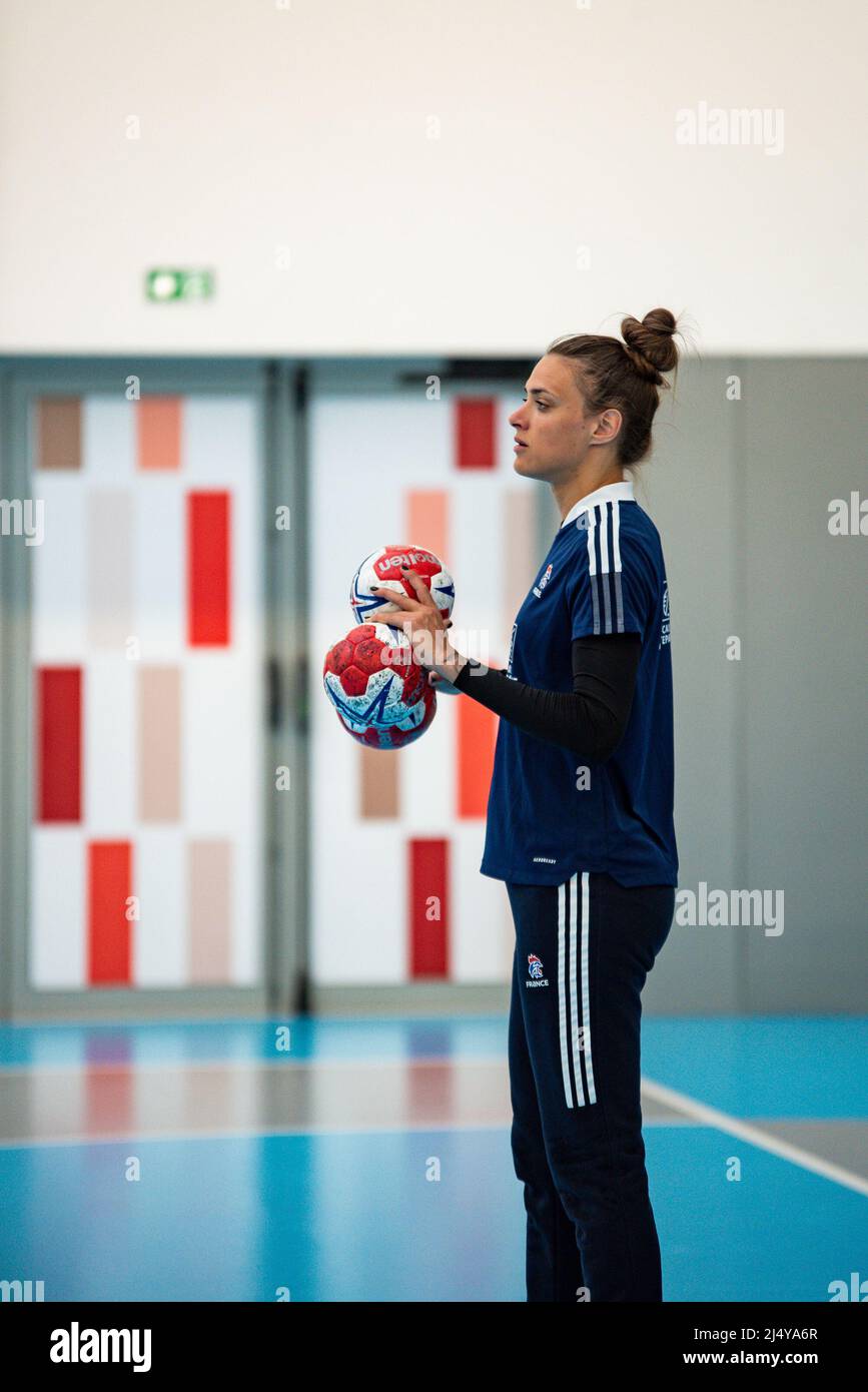 Laura Glauser of France during the training of the French women's ...