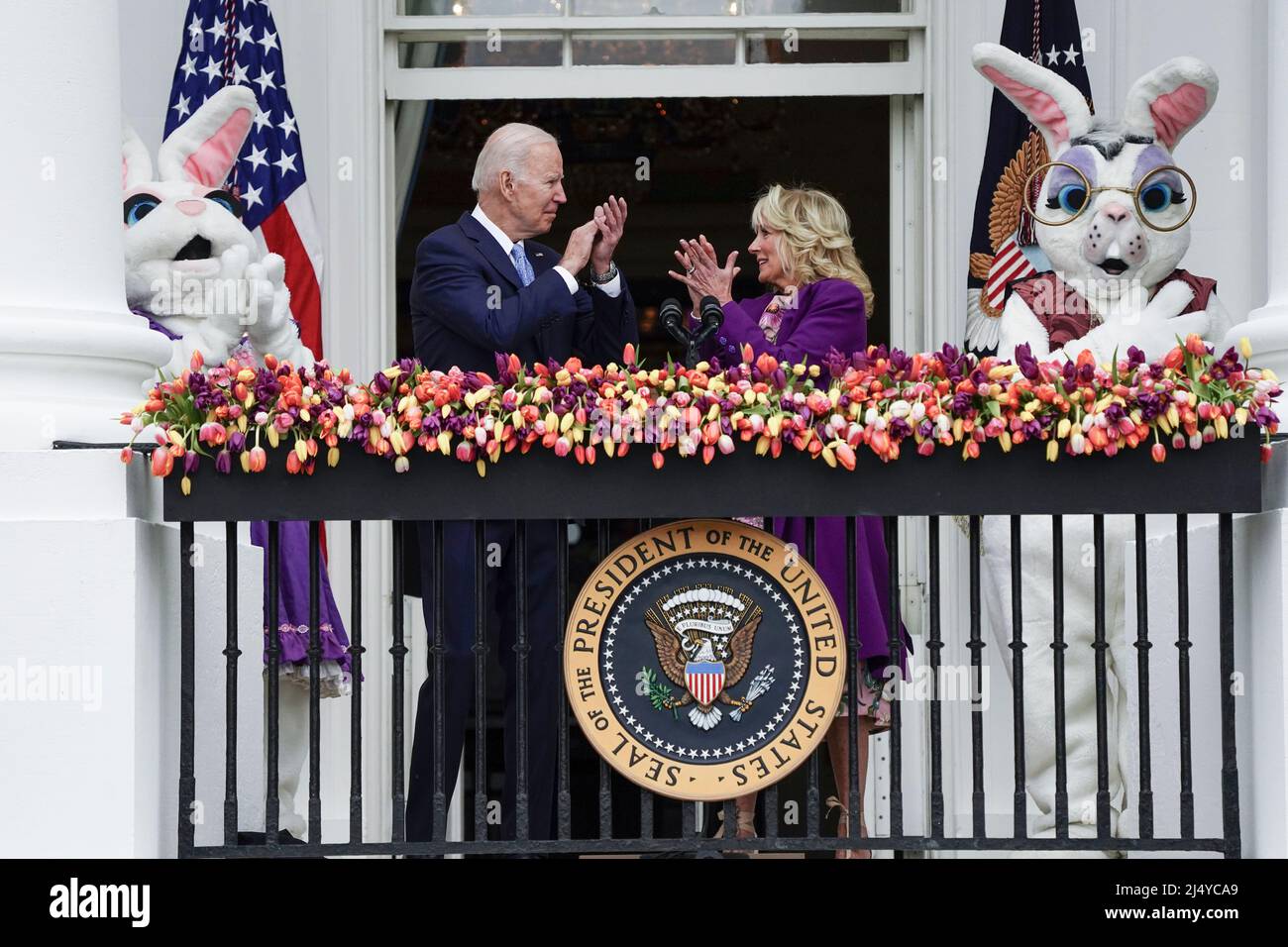 US President Joe Biden, with First Lady Jill Biden, delivers remarks ...