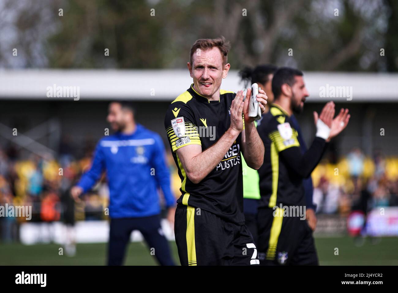 SUTTON, UK. APR 18TH Robert Milsom of Sutton United celebrates victory ...