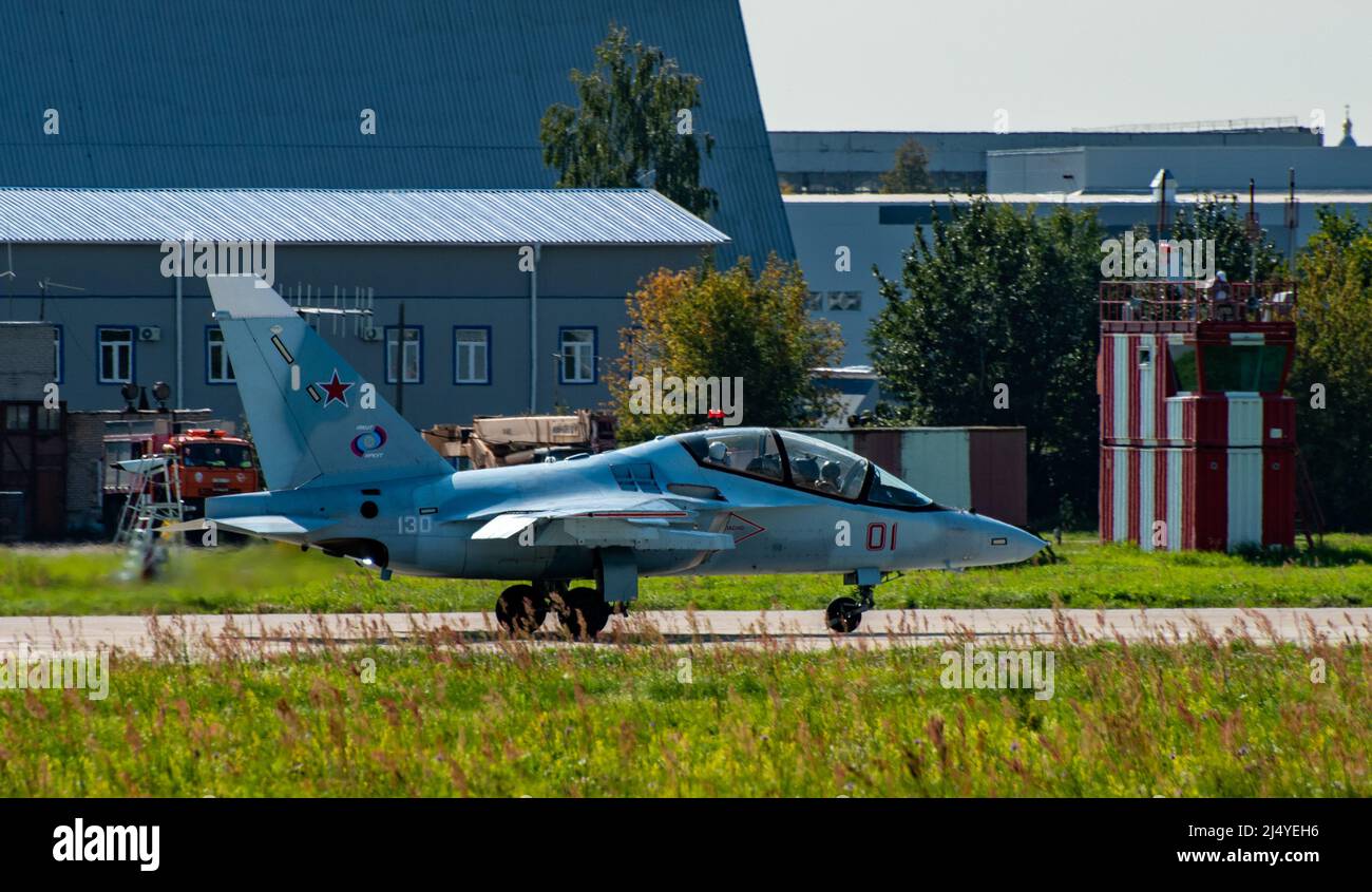 August 30, 2019, Zhukovsky, Russia. Russian Yakovlev Yak-130 training ...