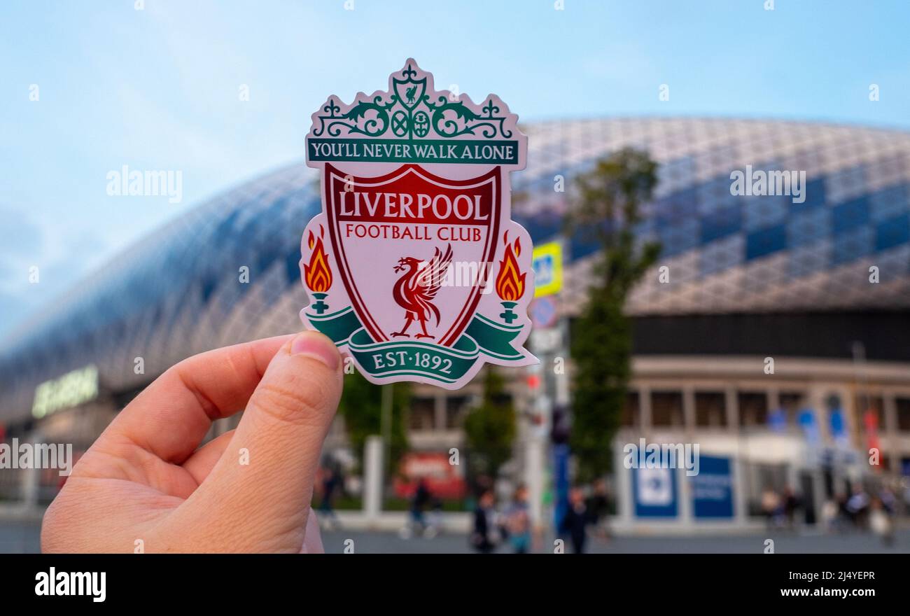 September 12, 2021, Liverpool, UK. Liverpool F.C. Football Club emblem ...