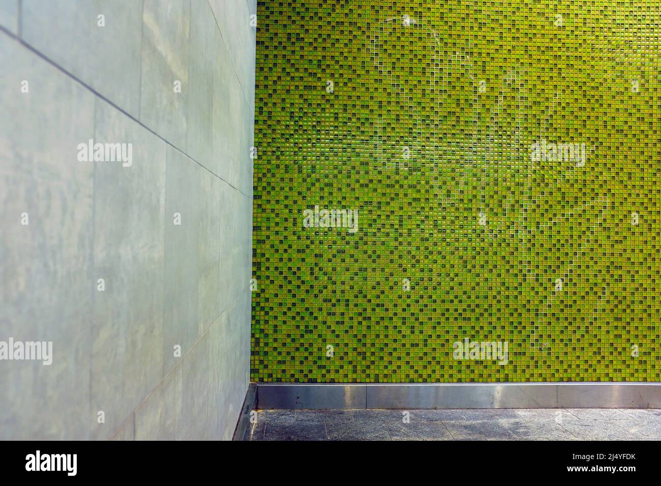 Green Tiled Subway Station Wall Stock Photo - Alamy
