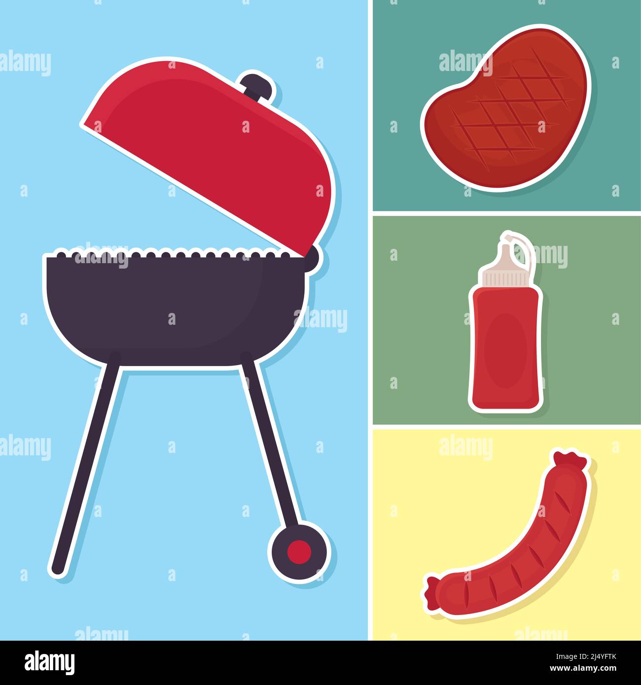 bbq icon set Stock Vector Image & Art - Alamy