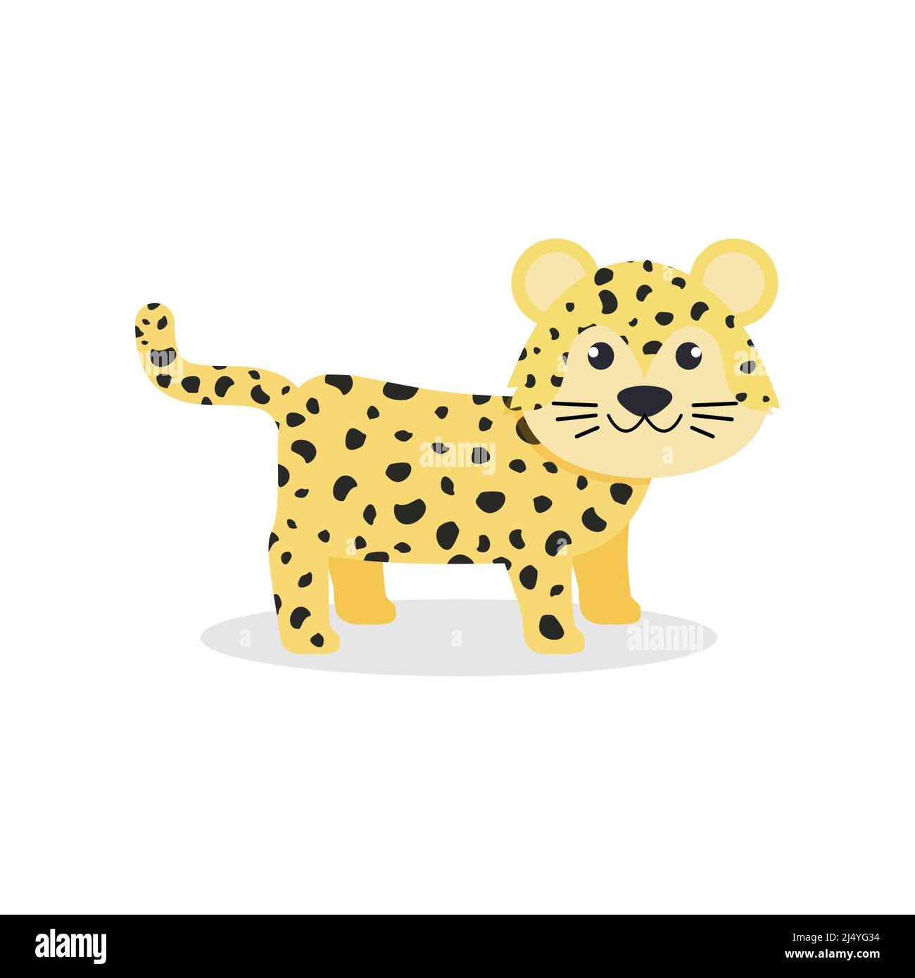 Cute leopard. Animal of Africa. Vector illustration in a flat style ...